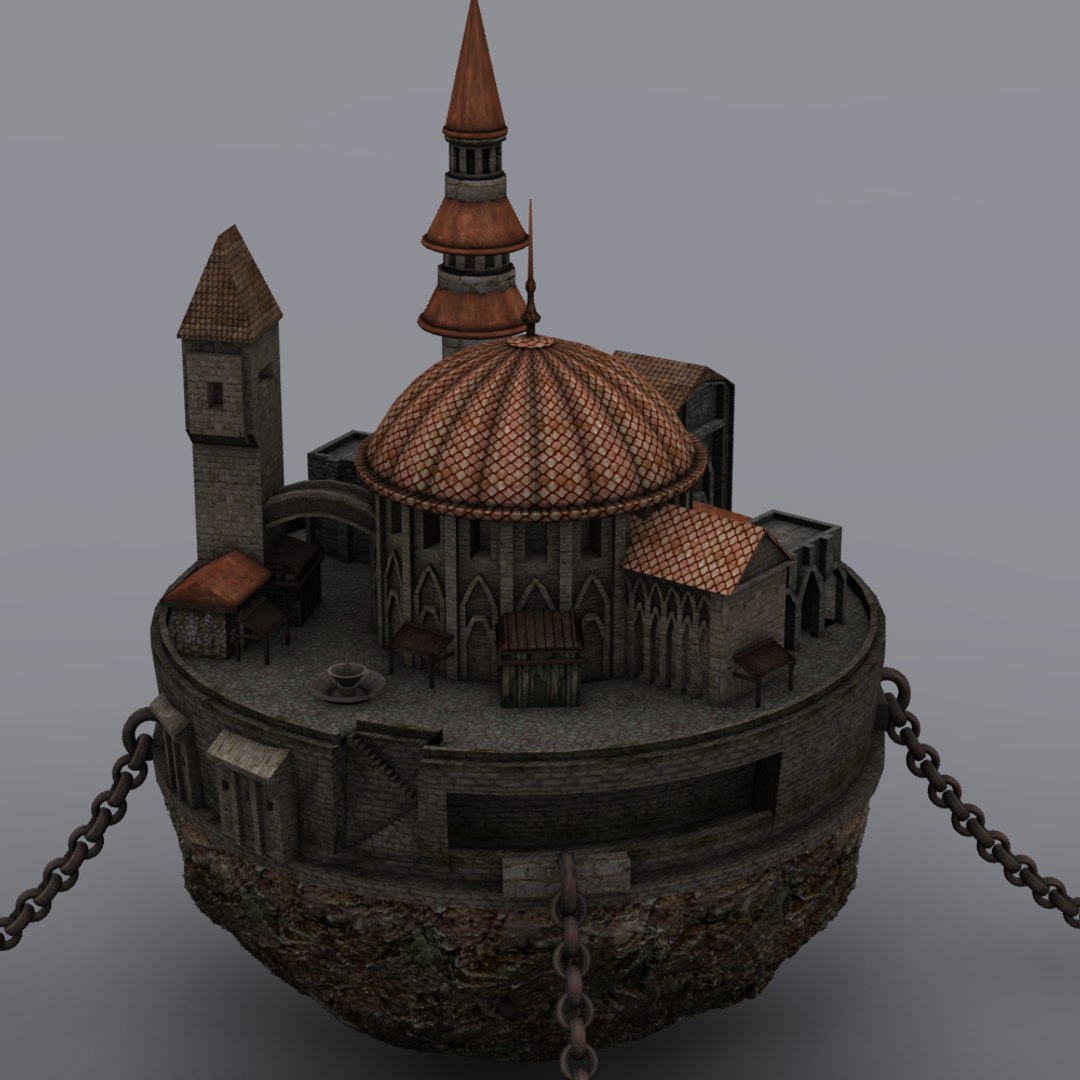 Flying Fantasy Castle 3d Max