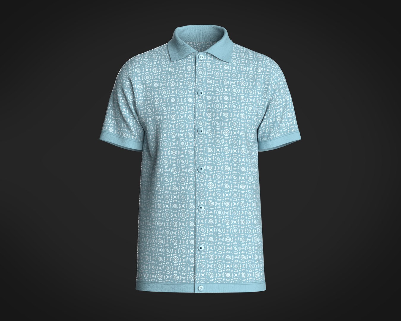 Mens Printed-7 Buttons Polo Shirt Model - TurboSquid 2115035