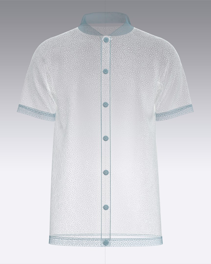 Mens Printed-7 Buttons Polo Shirt Model - TurboSquid 2115035