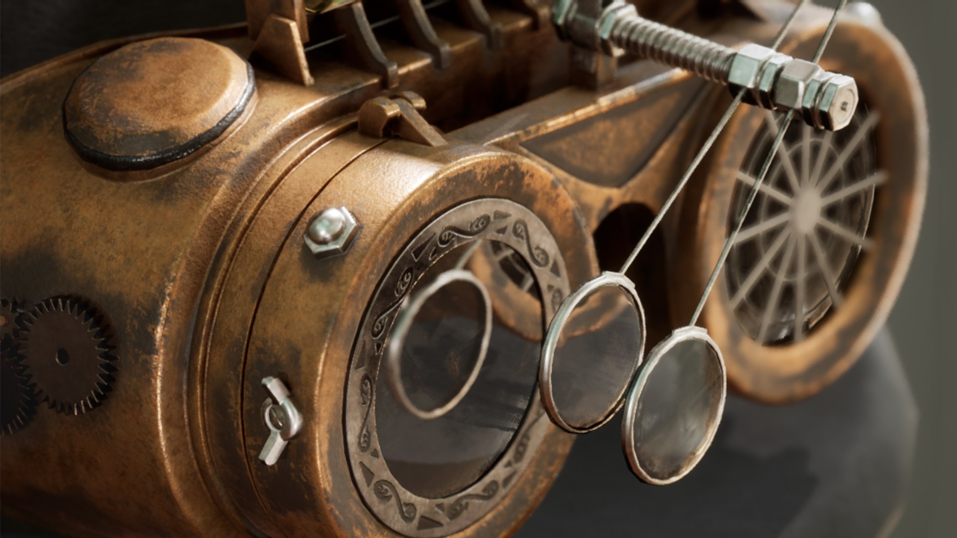 Steampunk Hatt With Glasses Model - TurboSquid 2268194