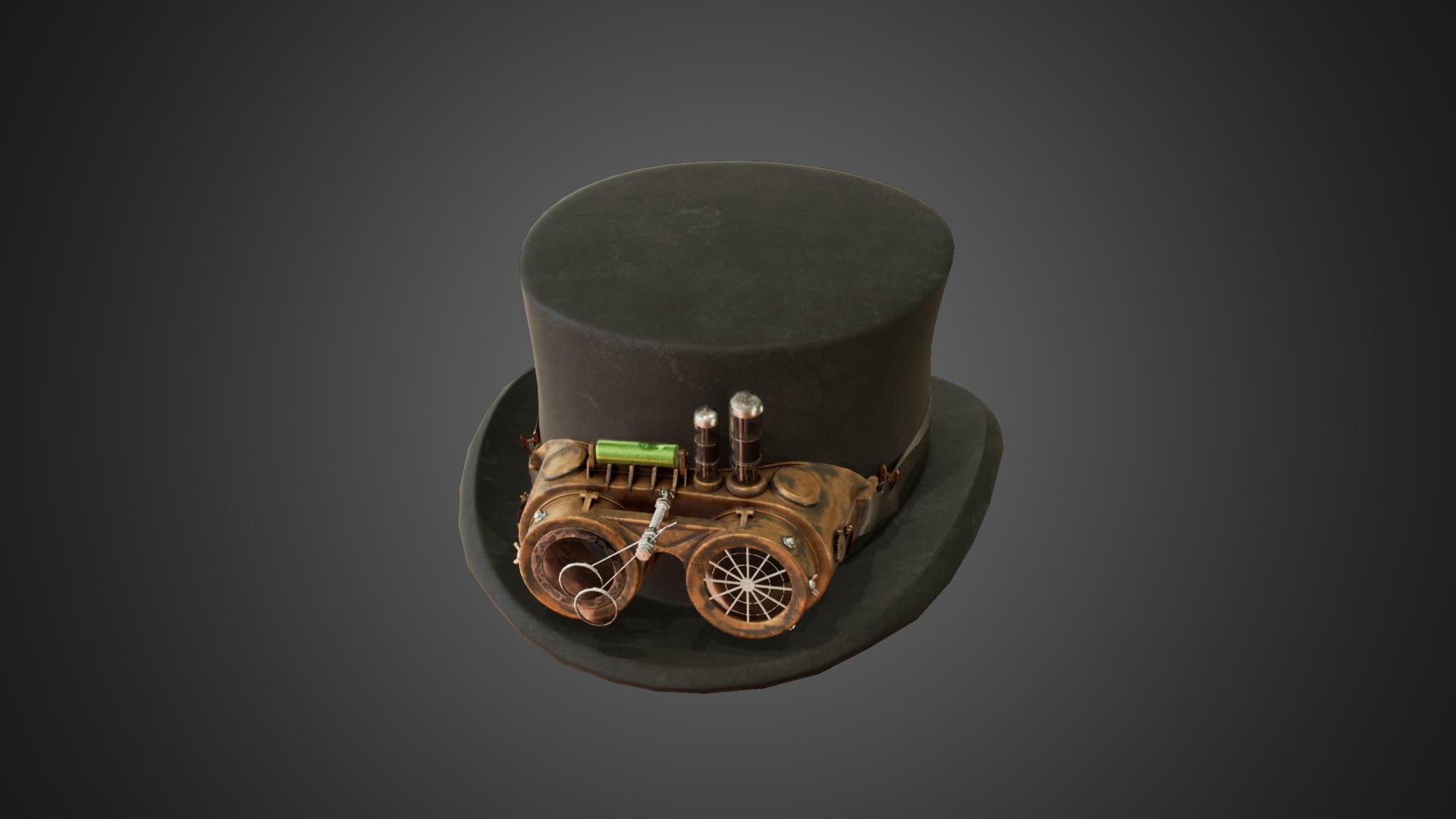 Steampunk Hatt With Glasses Model - TurboSquid 2268194