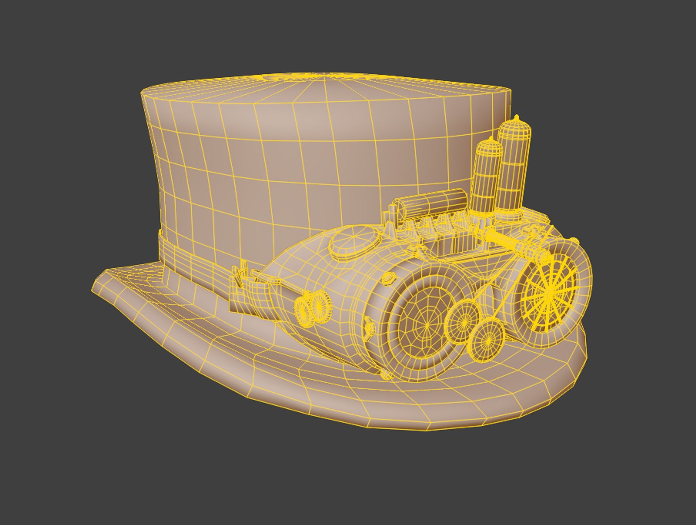 Steampunk Hatt With Glasses Model - TurboSquid 2268194