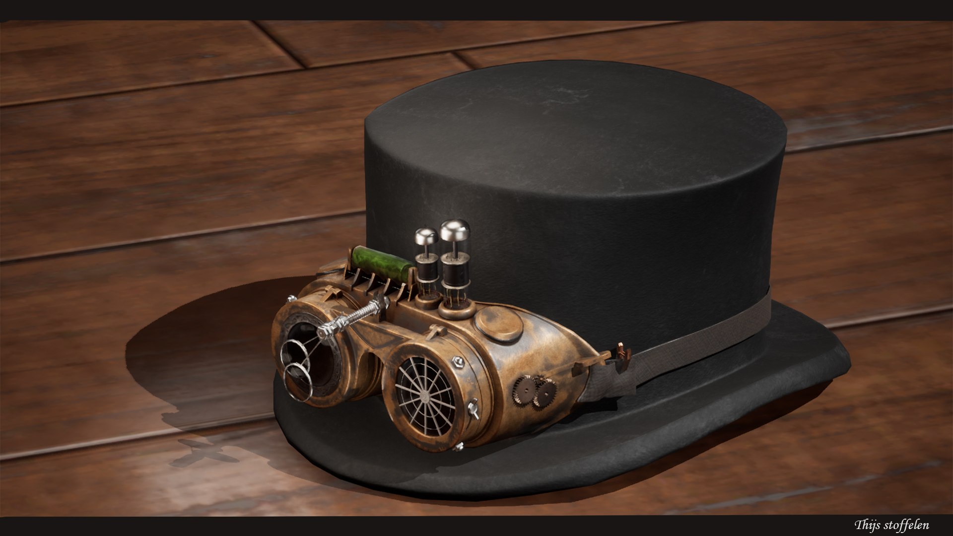 Steampunk Hatt With Glasses Model - TurboSquid 2268194