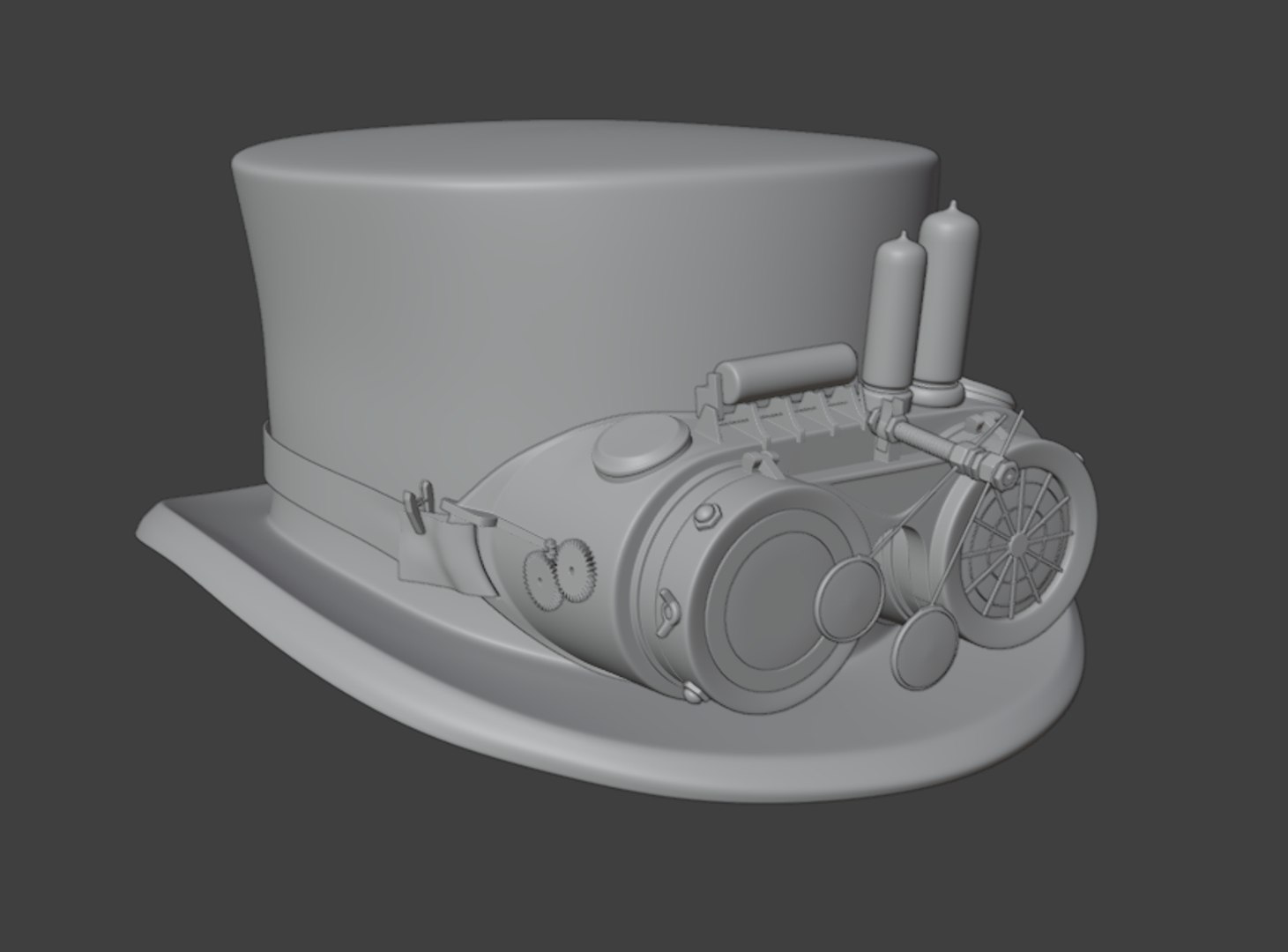 Steampunk Hatt With Glasses Model - TurboSquid 2268194
