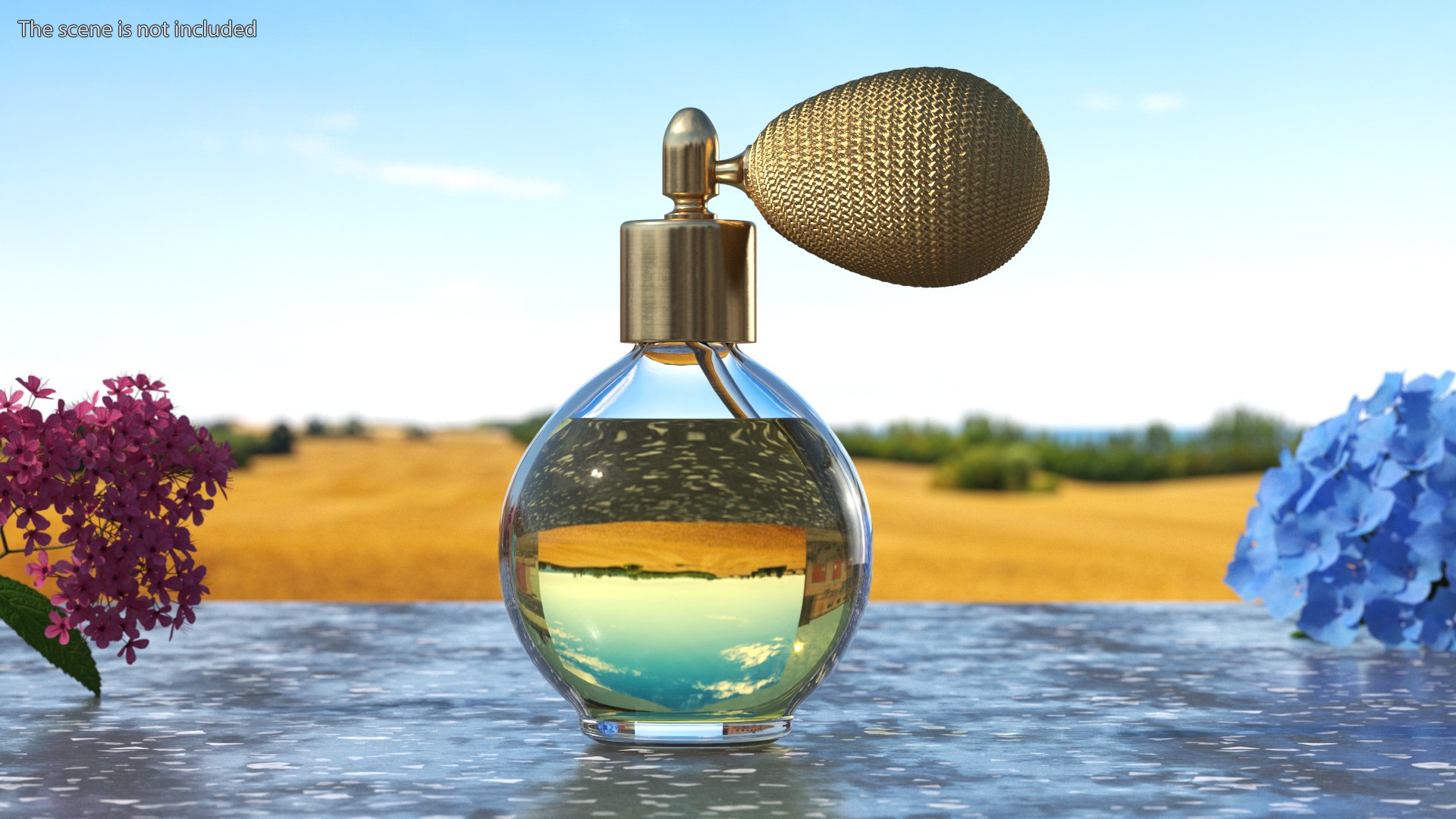 Ball Pump Perfume Bottle Golden 3D Model - TurboSquid 2099511