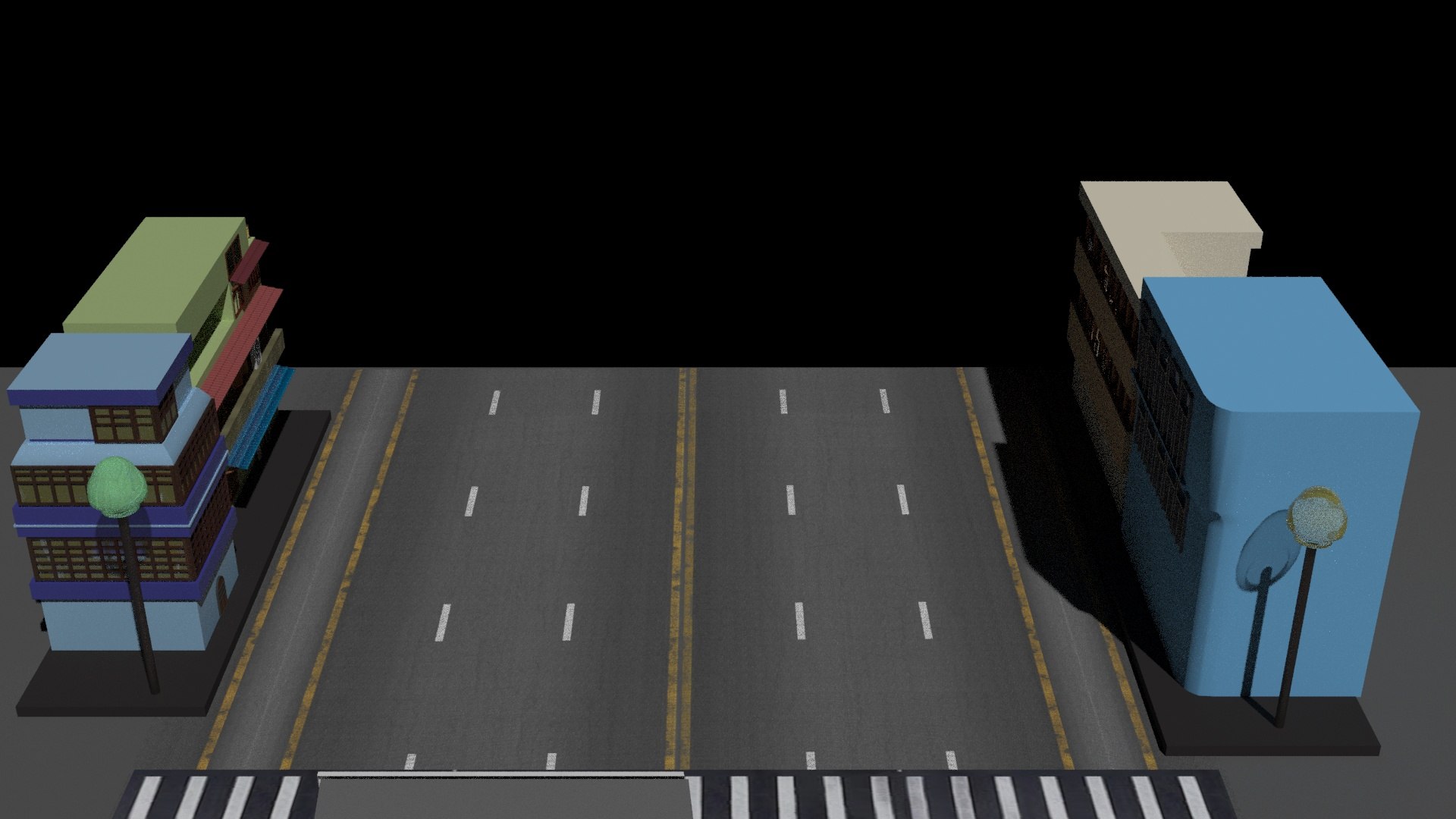 Simple Street 3D Model - TurboSquid 1386018