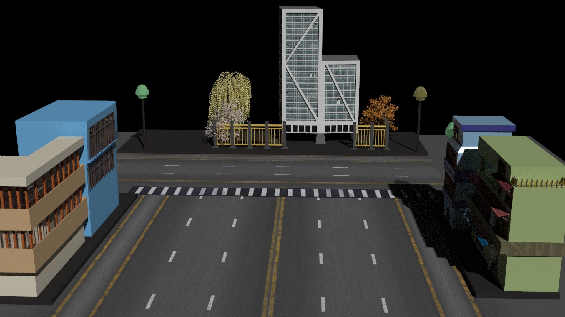 Simple Street 3D Model - TurboSquid 1386018
