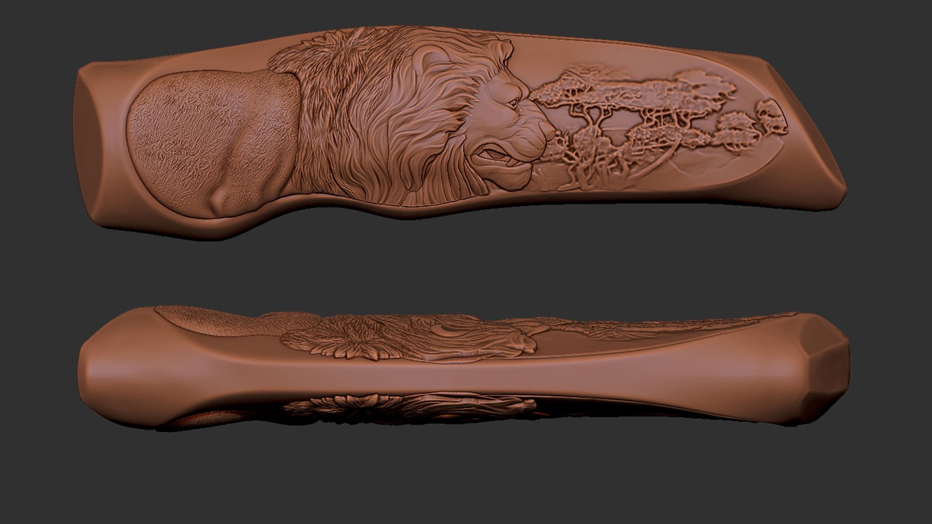 Lion Knife Handle 3D Model - TurboSquid 2391547