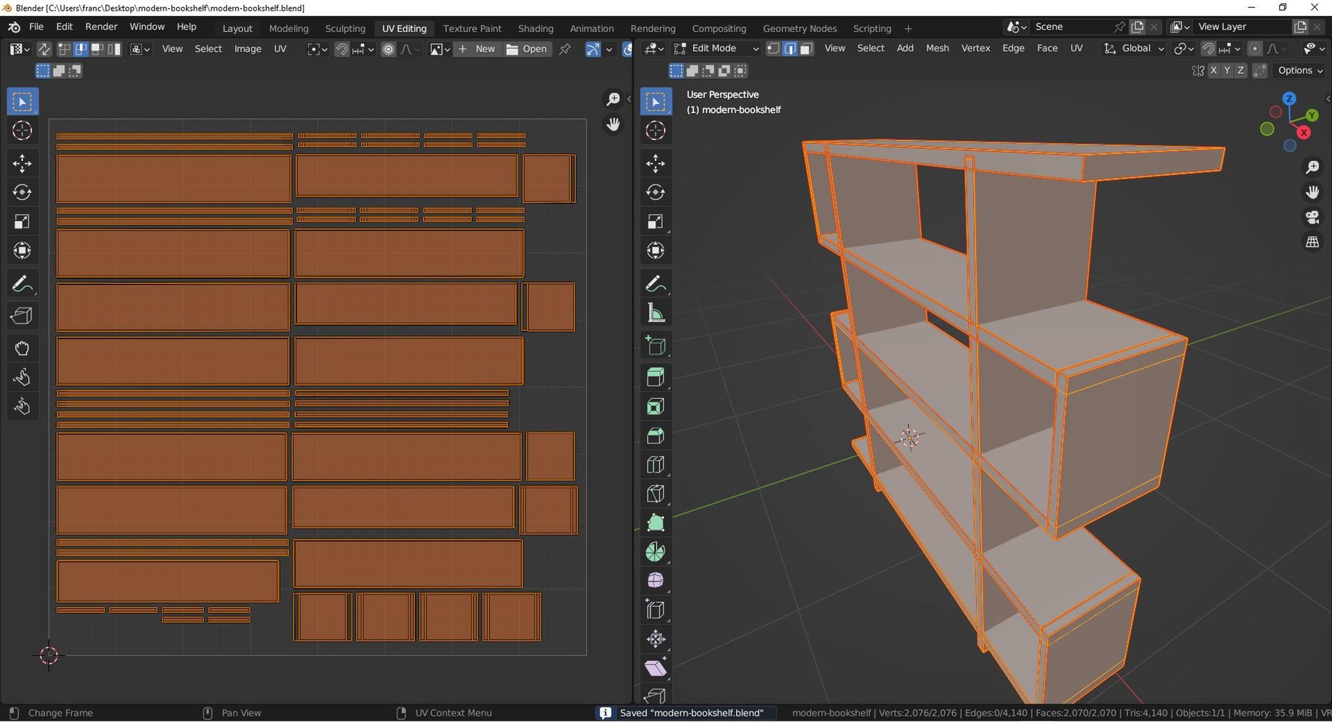 Modern bookshelf 3D model - TurboSquid 2120633