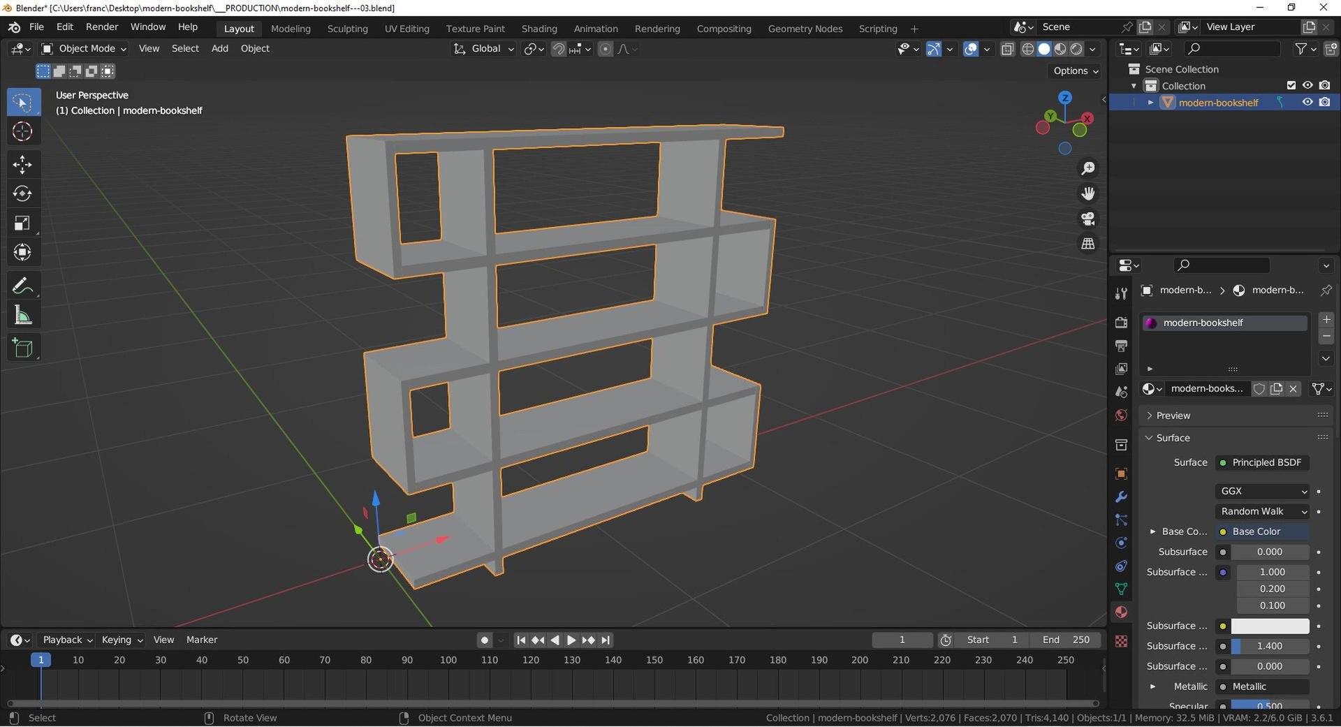 Modern bookshelf 3D model - TurboSquid 2120633
