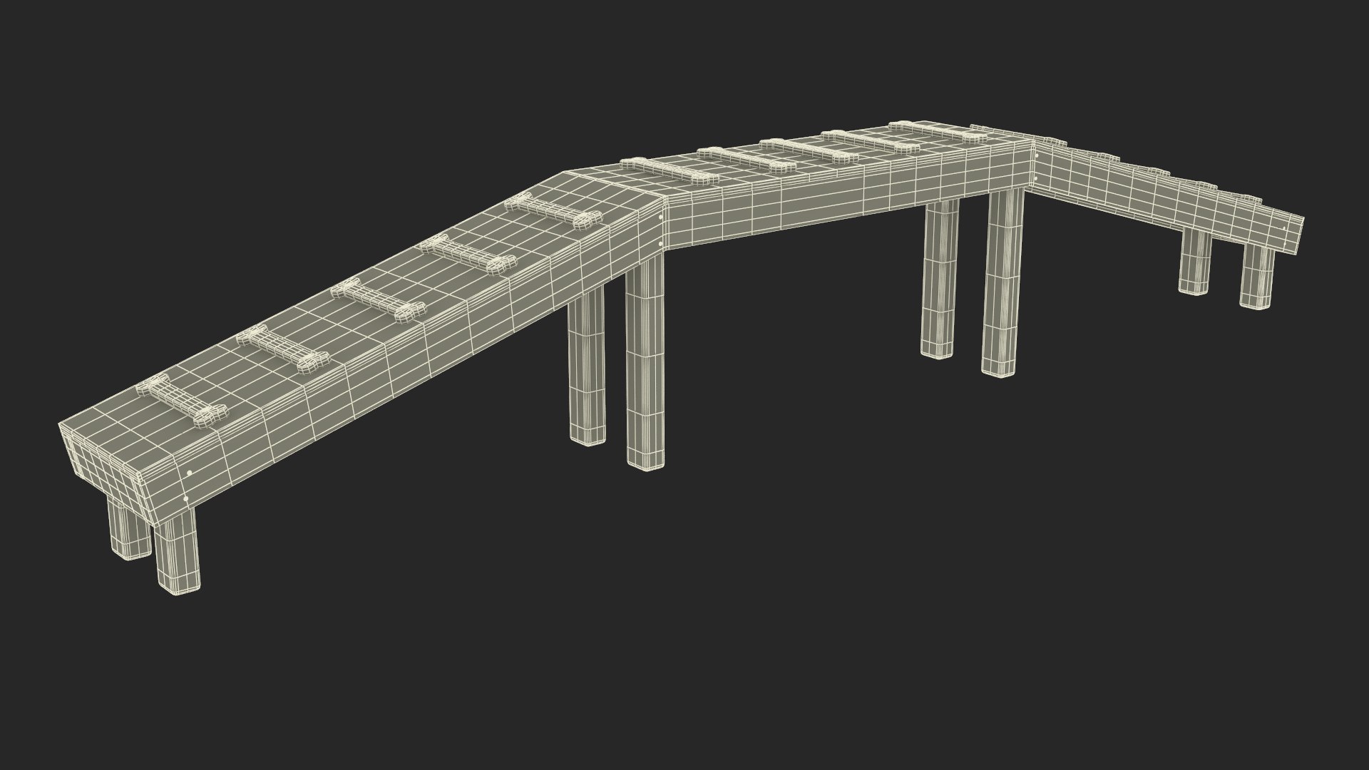 Dog Park Bridge Red Model - TurboSquid 2045392