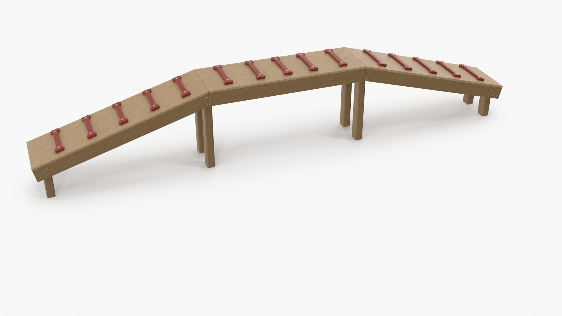 Dog Park Bridge Red Model - TurboSquid 2045392