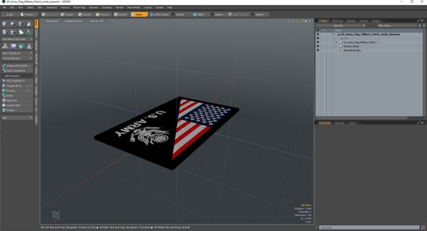 modelo 3d Parche militar de la bandera del ejército de EE. UU ...
