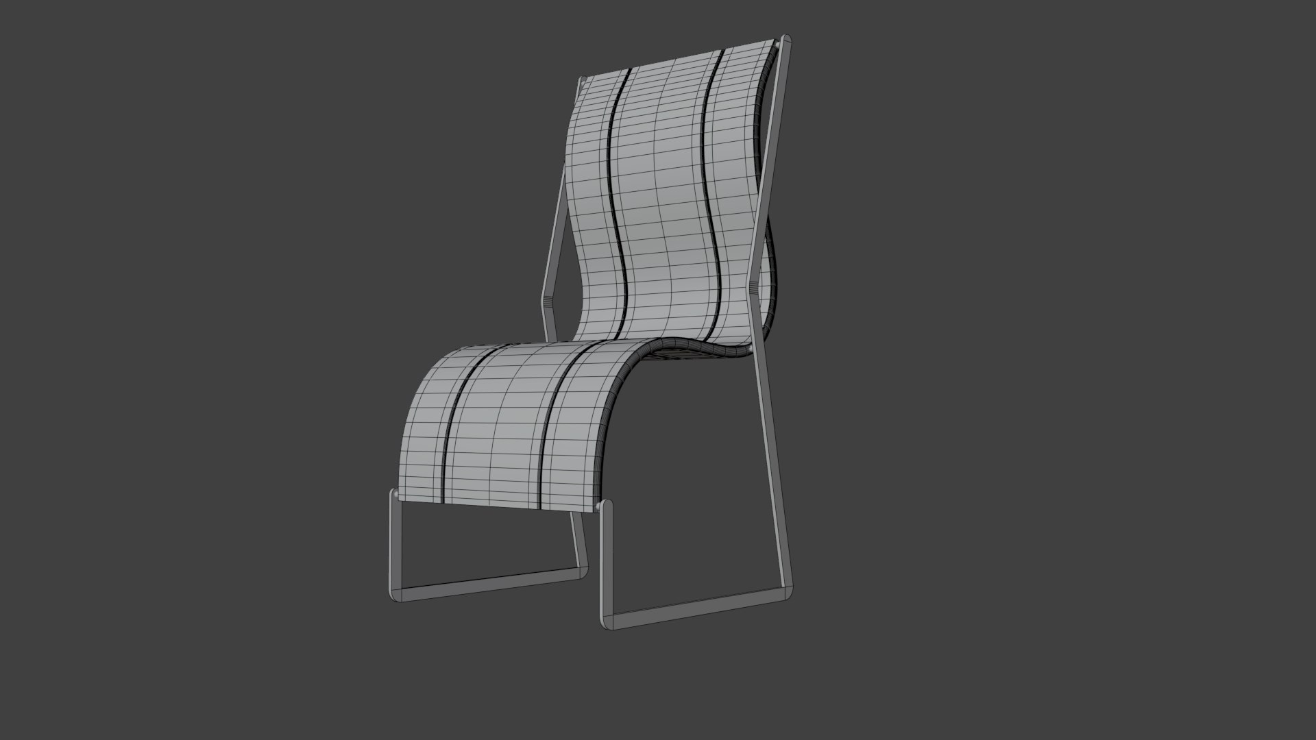 The Sledge Chair Angular Chrome Curved Fabric 3D Model - TurboSquid 1927435