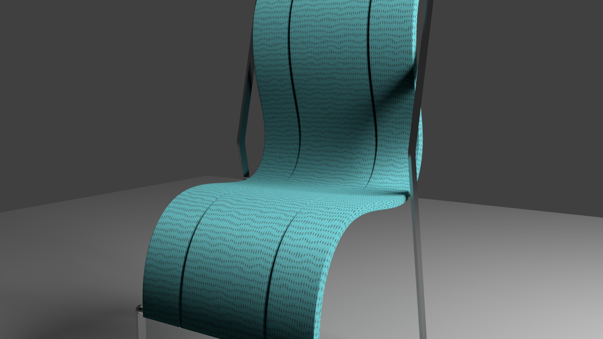 The Sledge Chair Angular Chrome Curved Fabric 3D Model - TurboSquid 1927435