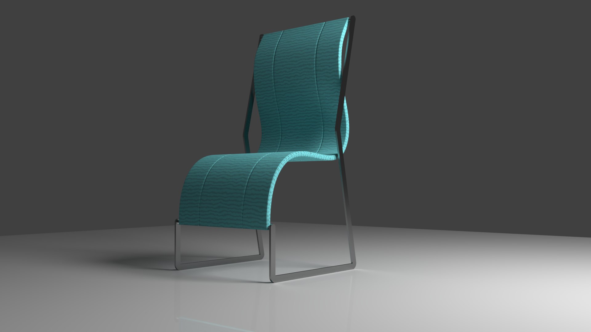 The Sledge Chair Angular Chrome Curved Fabric 3D Model - TurboSquid 1927435