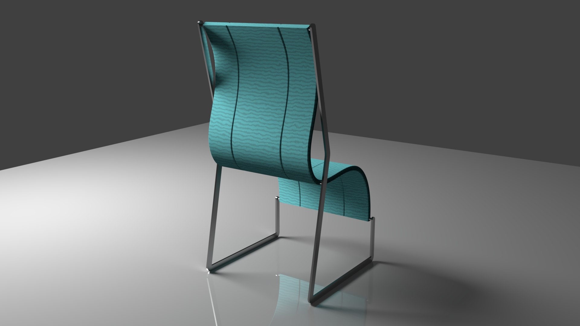 The Sledge Chair Angular Chrome Curved Fabric 3D Model - TurboSquid 1927435