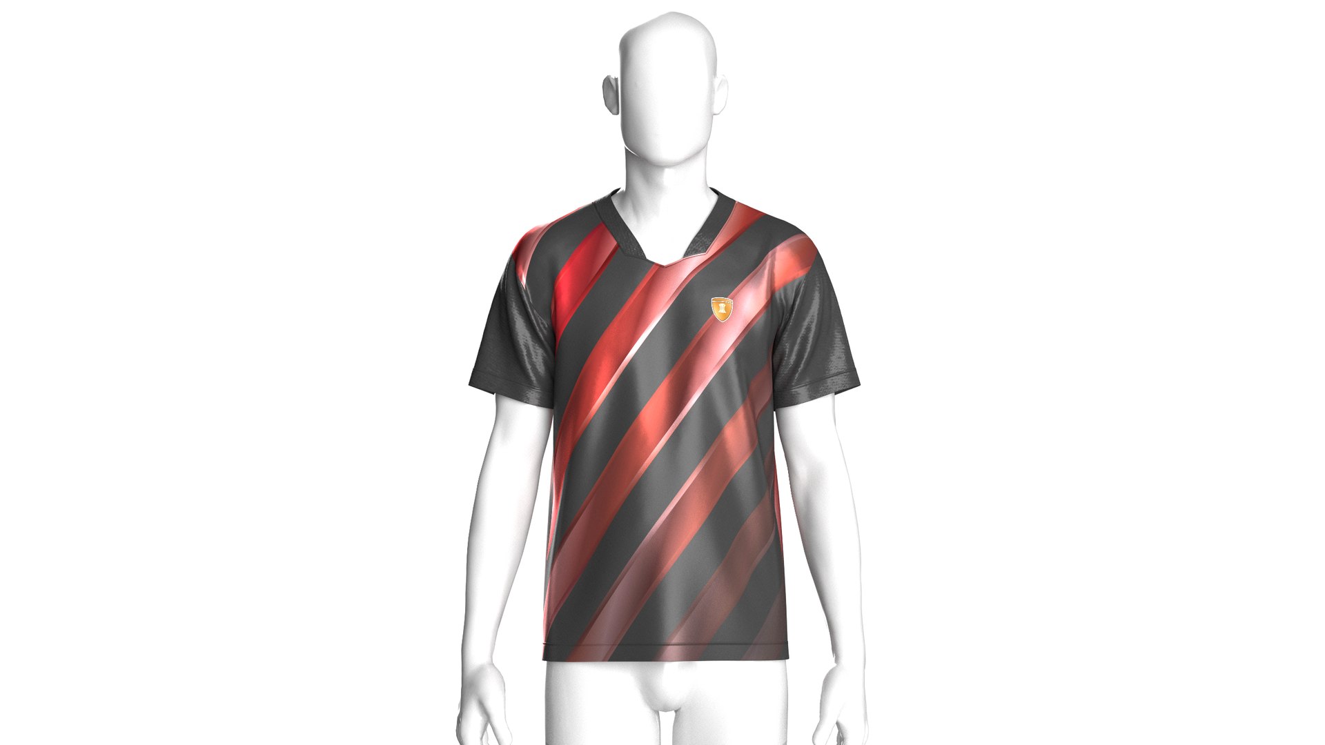 Soccer Red And Black Jersey-Home Kit V2 3D Model - TurboSquid 2338295