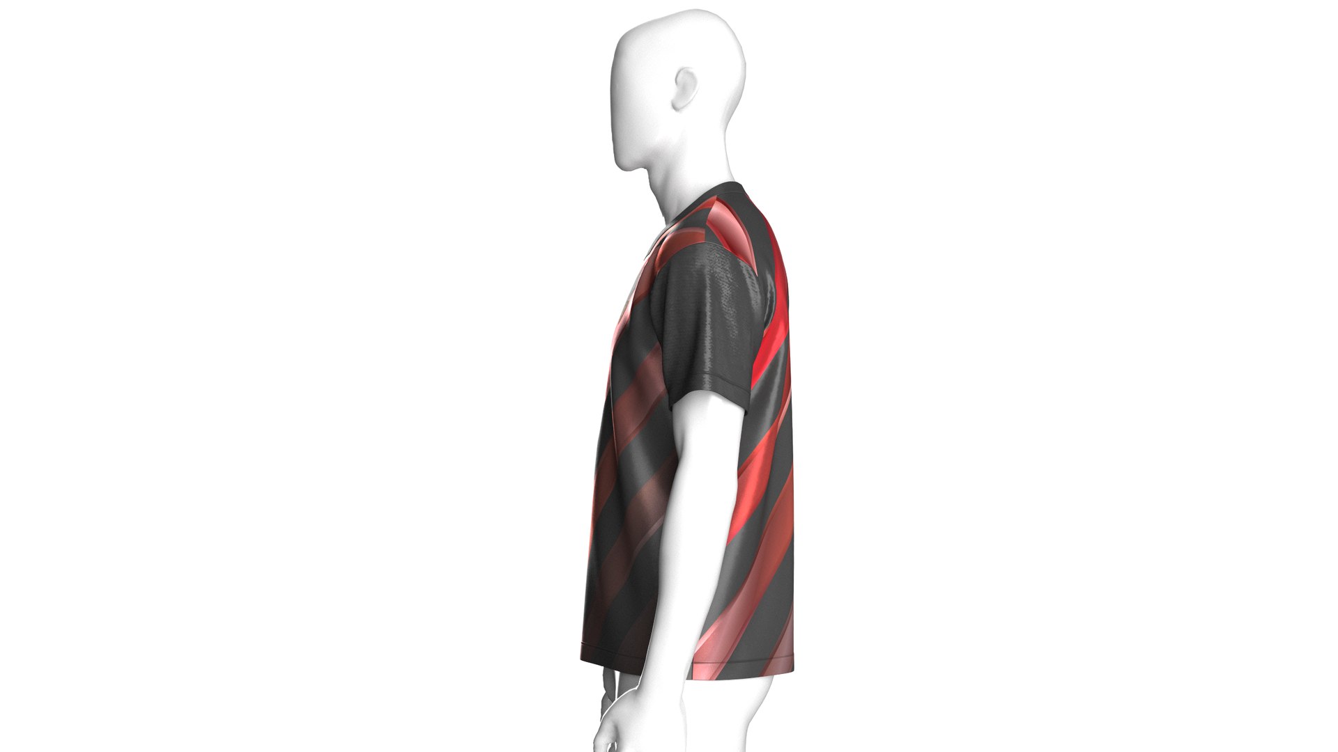 Soccer Red And Black Jersey-Home Kit V2 3D Model - TurboSquid 2338295