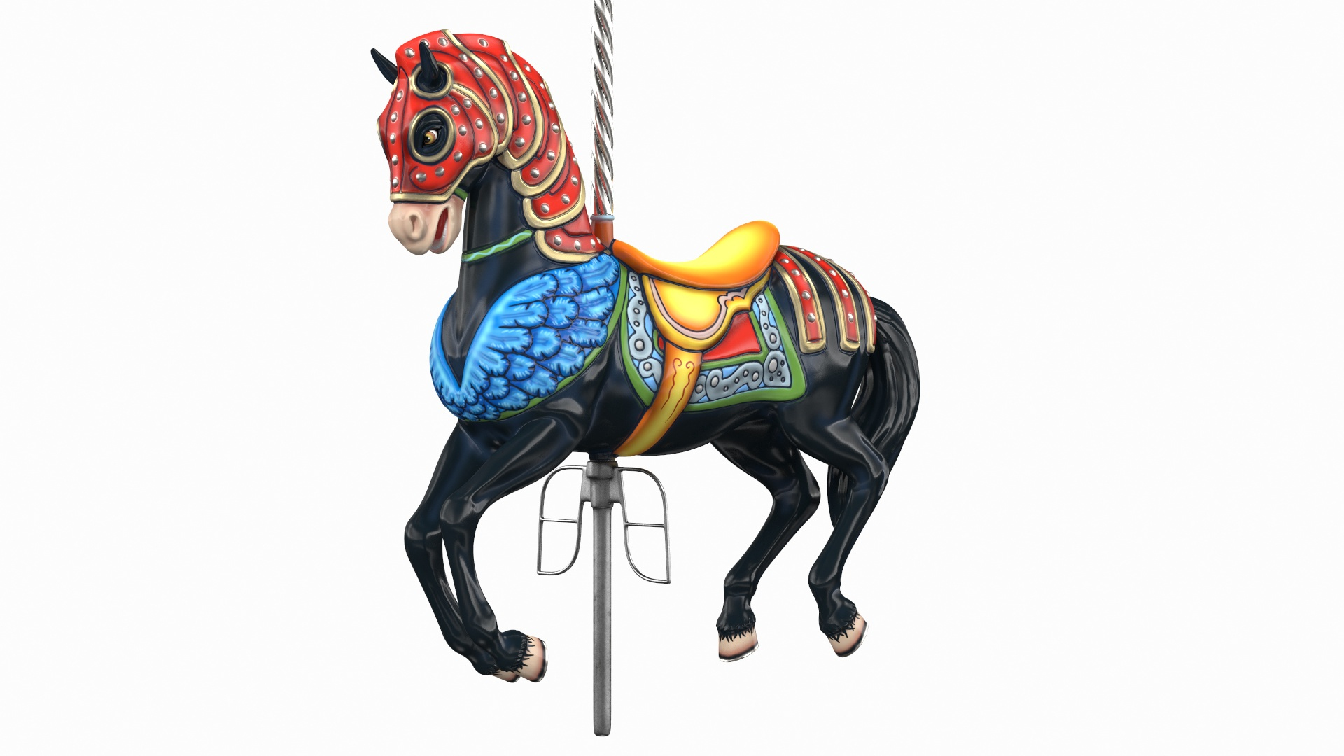 Carousel horse black model - TurboSquid 1598450