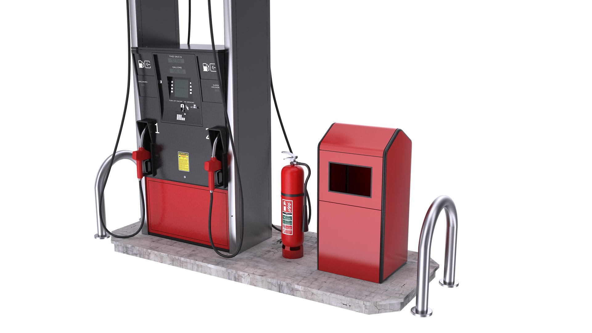 Gas Pump 2 3D - TurboSquid 1907608