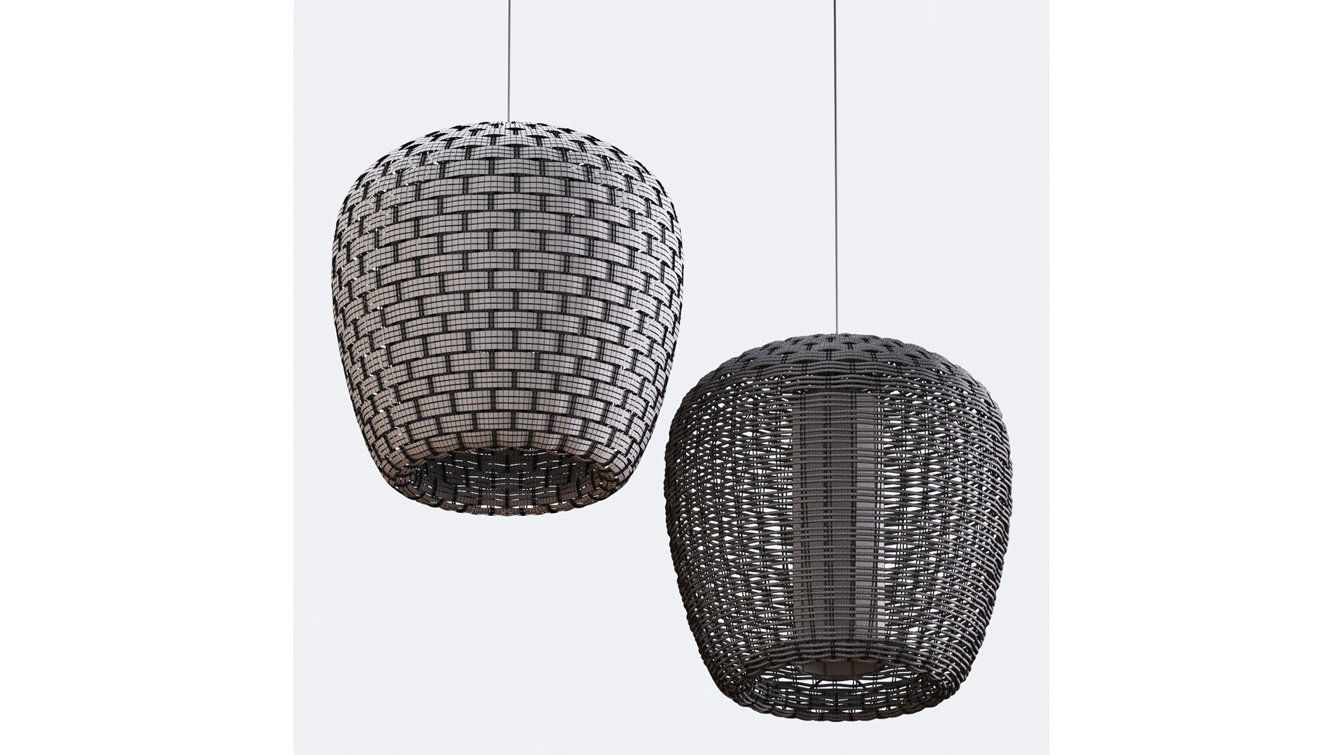 3D Model Rattan Pendant Lights 147 - TurboSquid 1951086