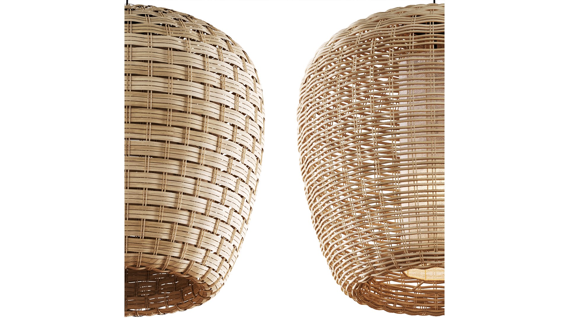 3D Model Rattan Pendant Lights 147 - TurboSquid 1951086