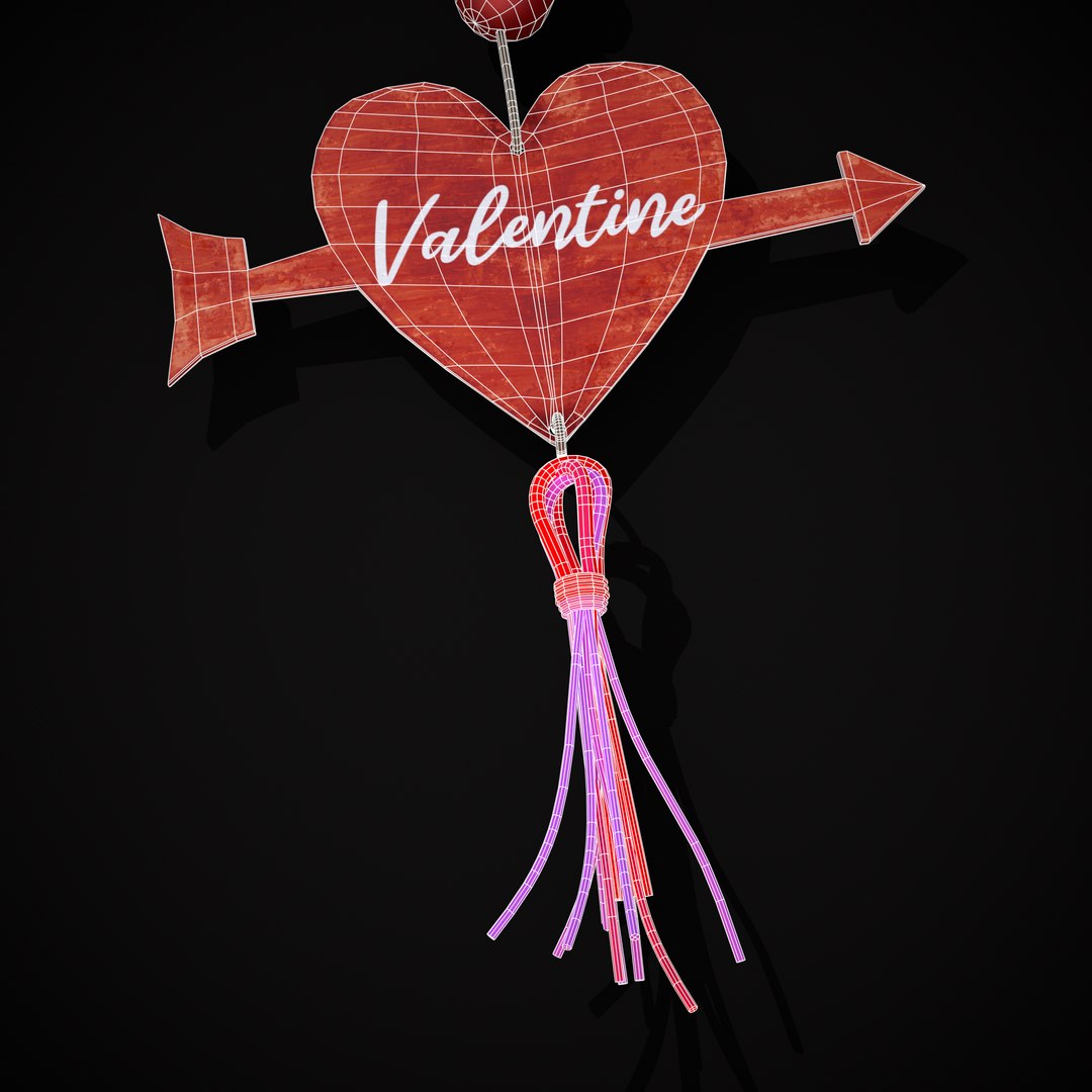 3D Valentines Bead Heart Charm Model - TurboSquid 2031901