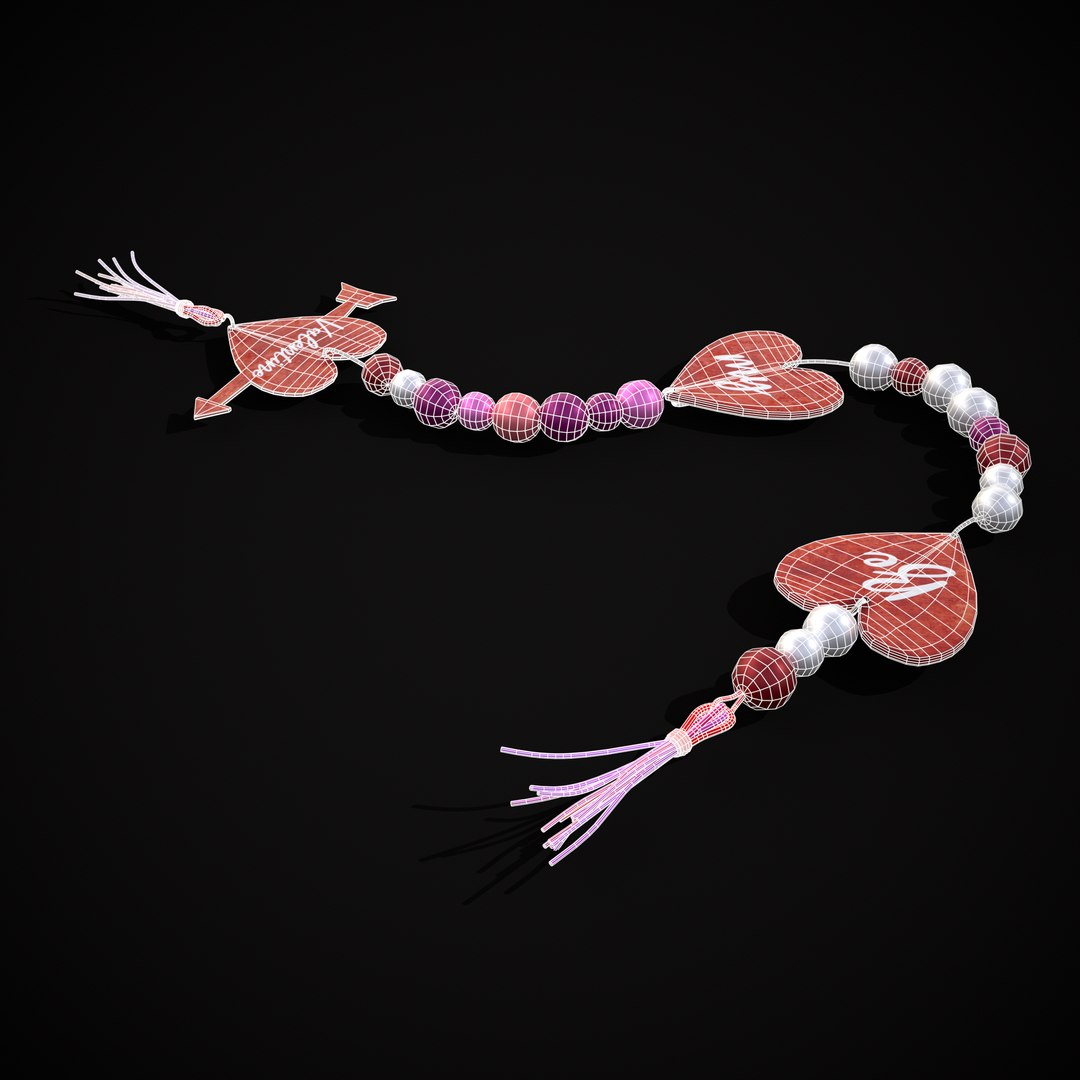3D Valentines Bead Heart Charm Model - TurboSquid 2031901