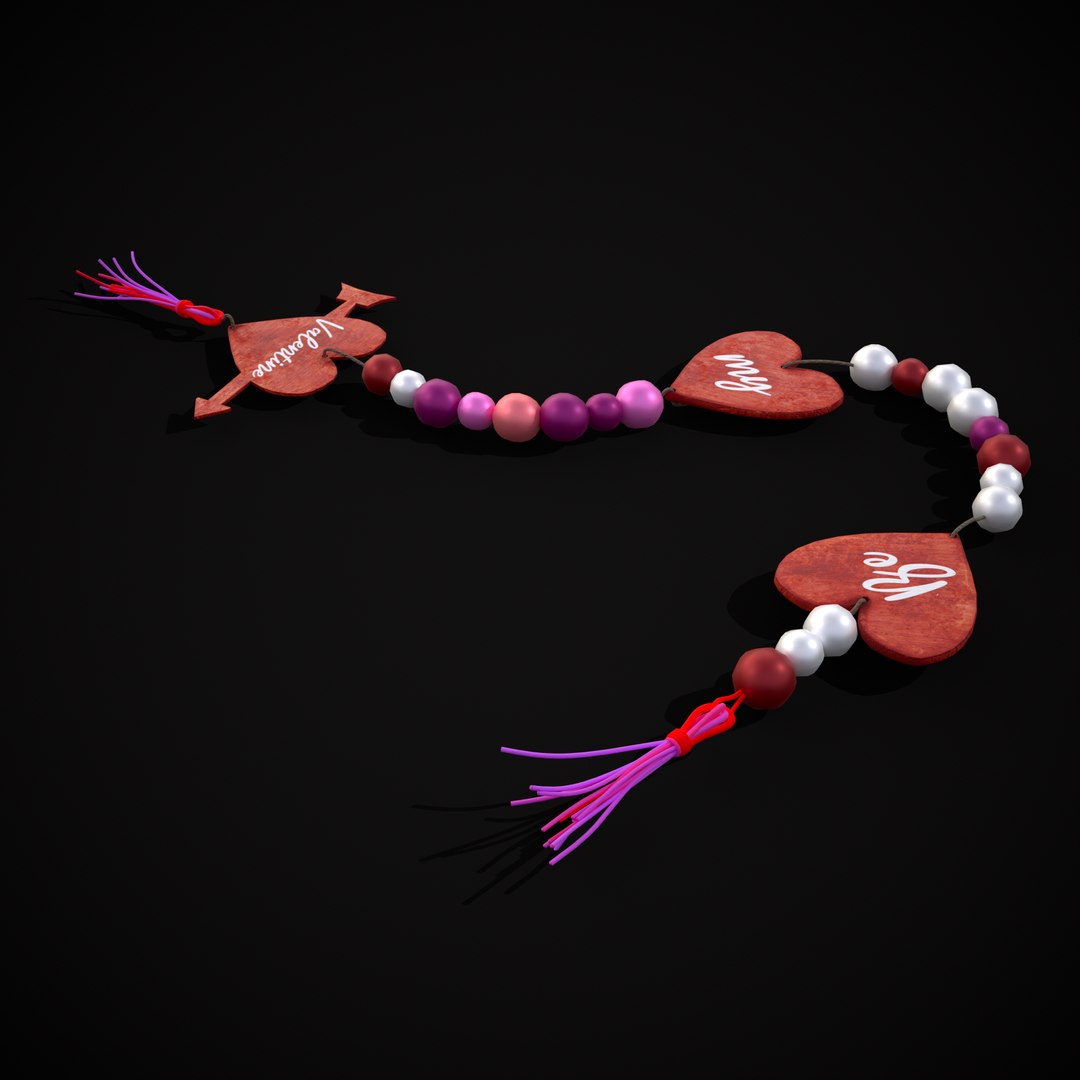 3D Valentines Bead Heart Charm Model - TurboSquid 2031901