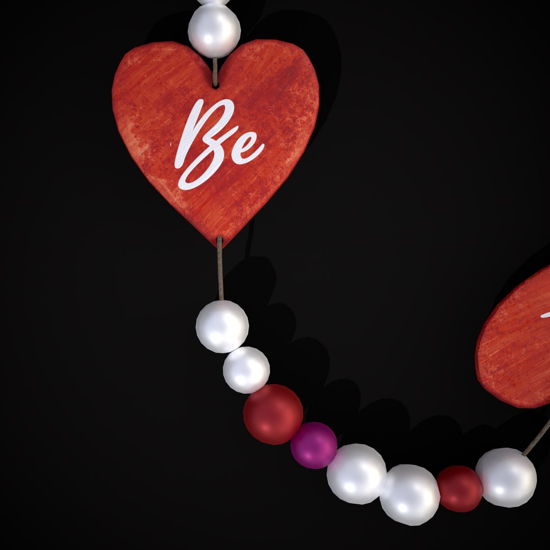 3D Valentines Bead Heart Charm Model - TurboSquid 2031901