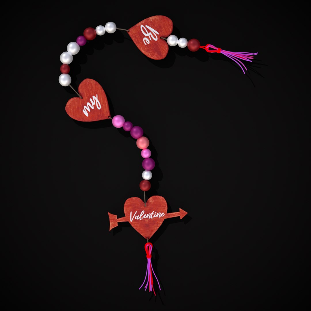 3D Valentines Bead Heart Charm Model - TurboSquid 2031901