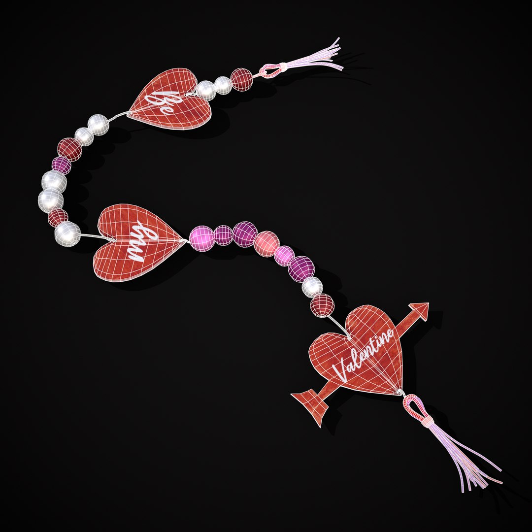 3D Valentines Bead Heart Charm Model - TurboSquid 2031901