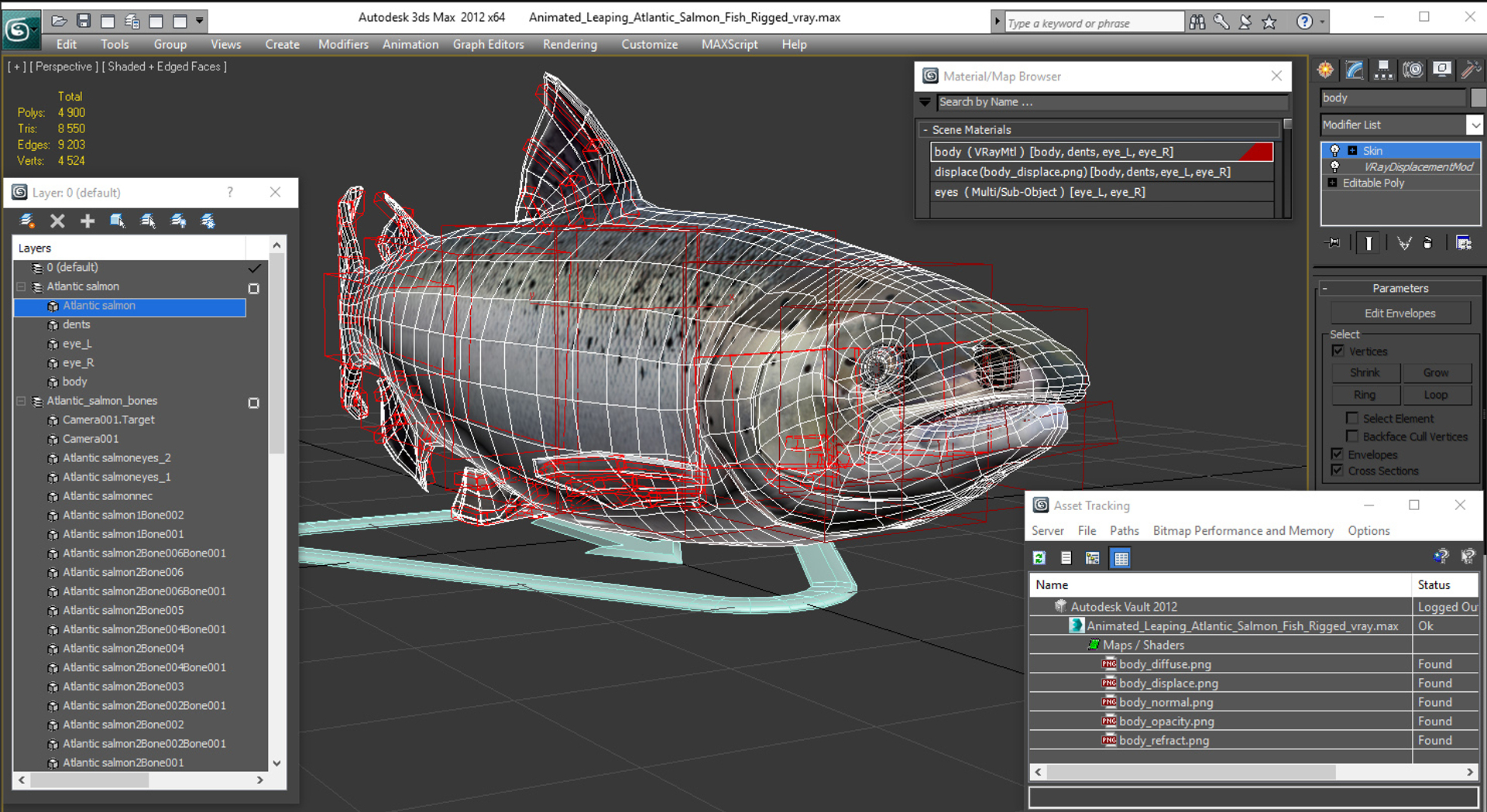 Leaping atlantic salmon fish 3D model - TurboSquid 1436965