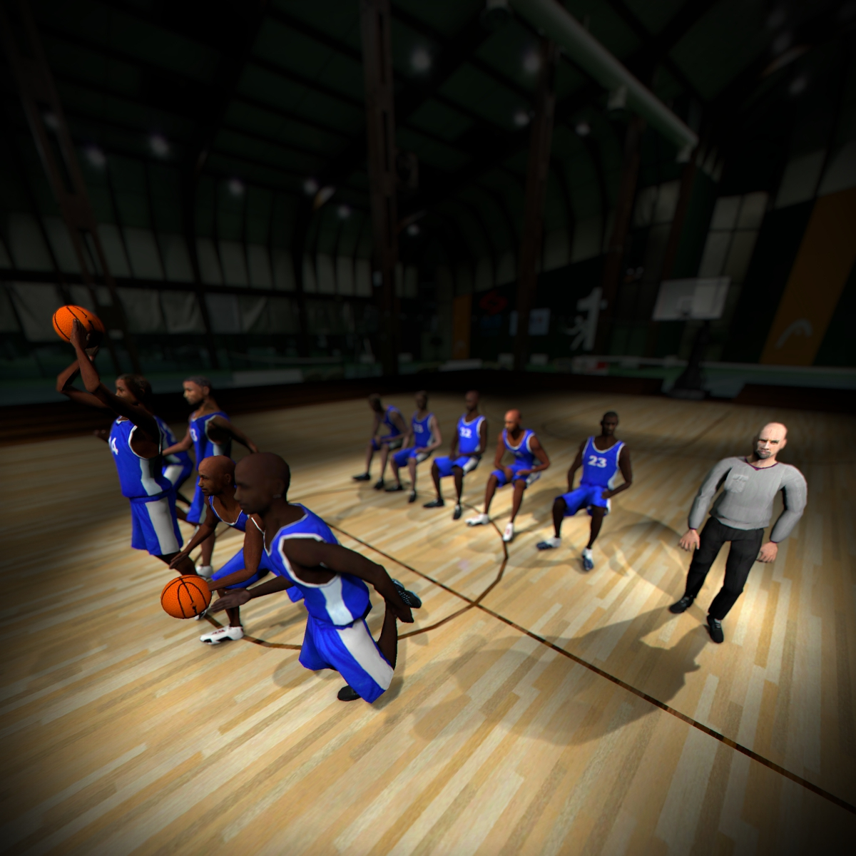 blue basketball team 3d model