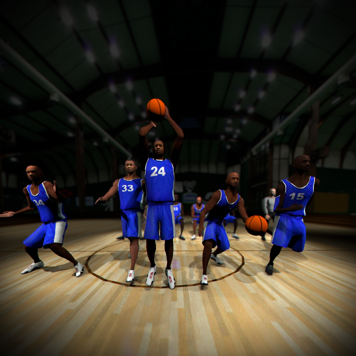 blue basketball team 3d model