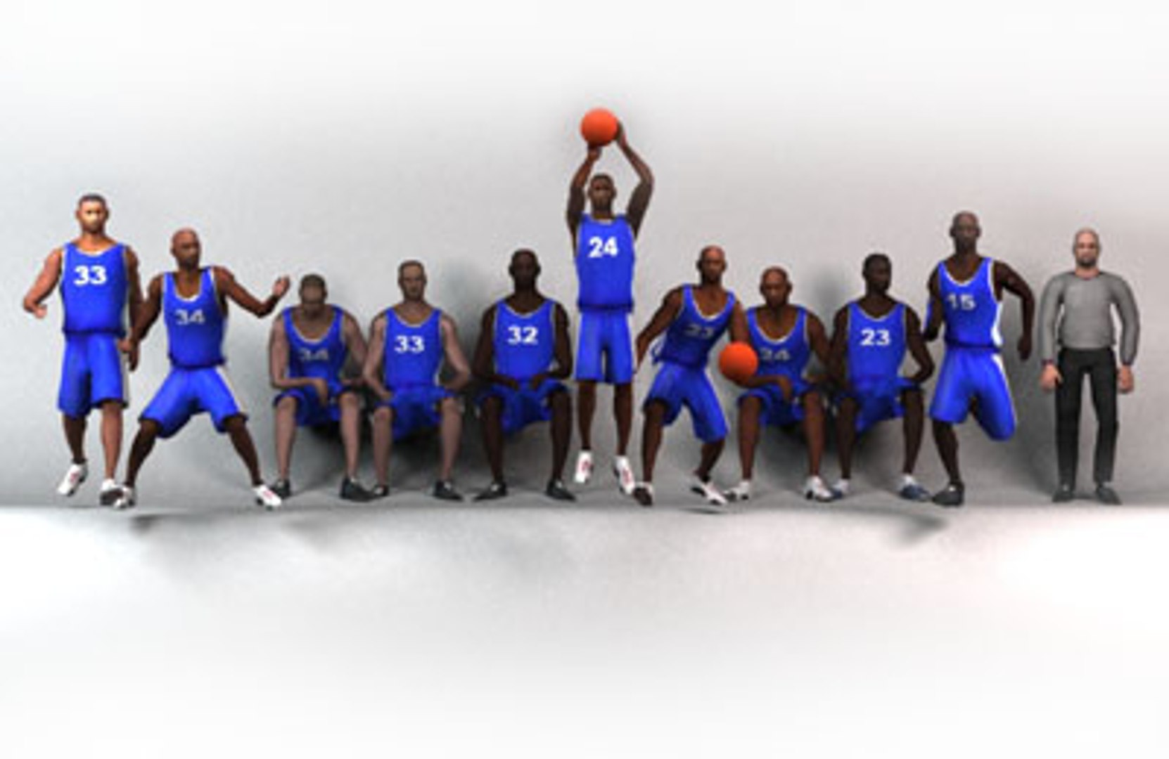 Blue Basketball Team 3d Model