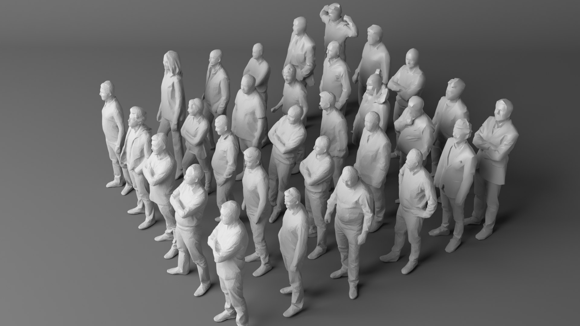 30 People Colored Crowds 3D Model - TurboSquid 1369926