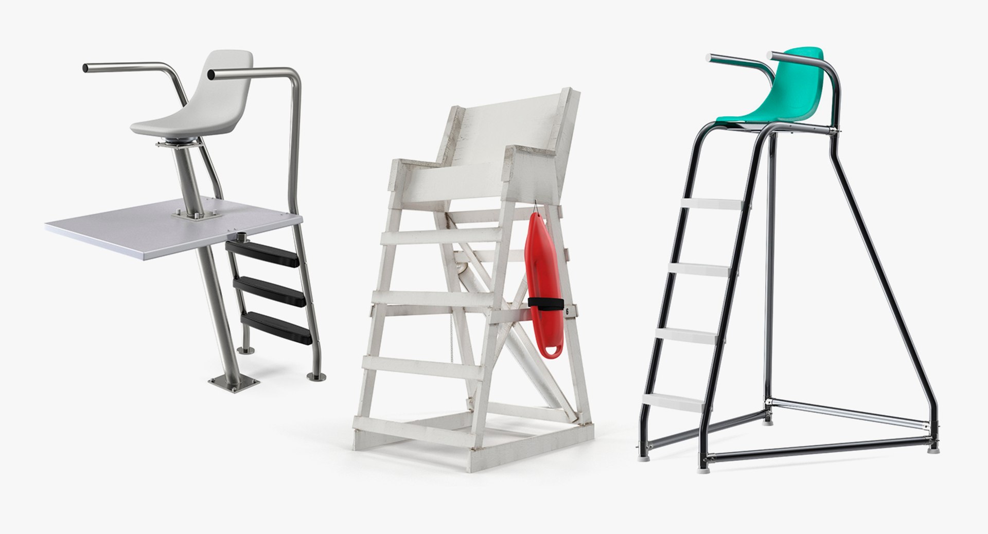 Lifeguard Chairs Collection 2 3D Model - TurboSquid 1992483