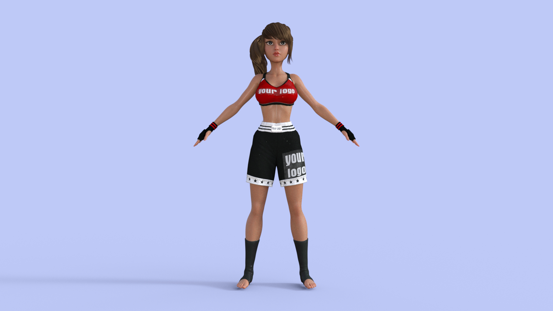 3D Model Boxer Girl Character - TurboSquid 1983337