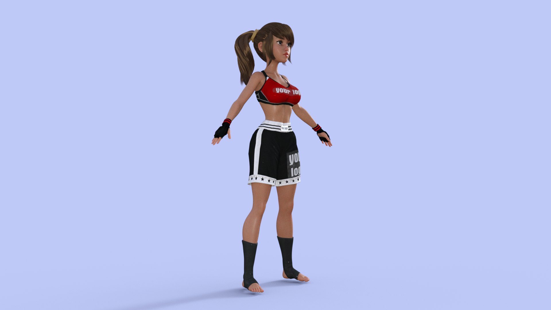 3D Model Boxer Girl Character - TurboSquid 1983337
