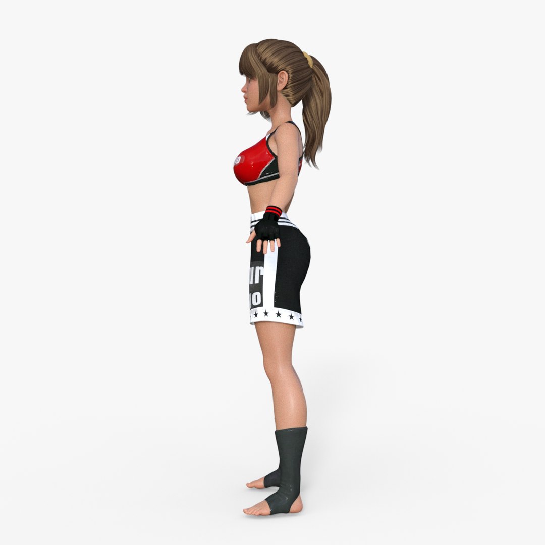 3D Model Boxer Girl Character - TurboSquid 1983337