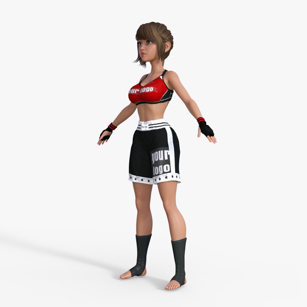 3D Model Boxer Girl Character - TurboSquid 1983337