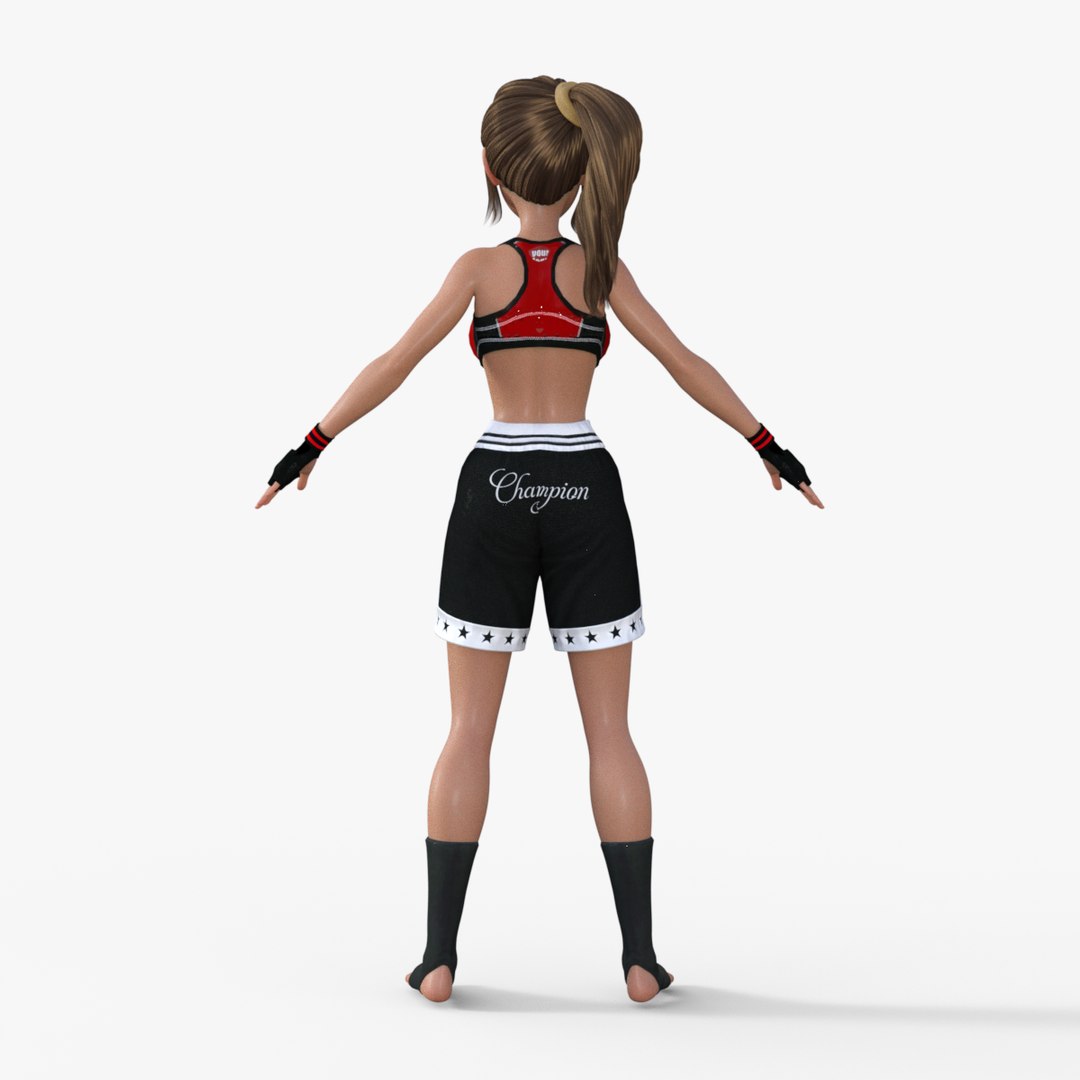 3D Model Boxer Girl Character - TurboSquid 1983337