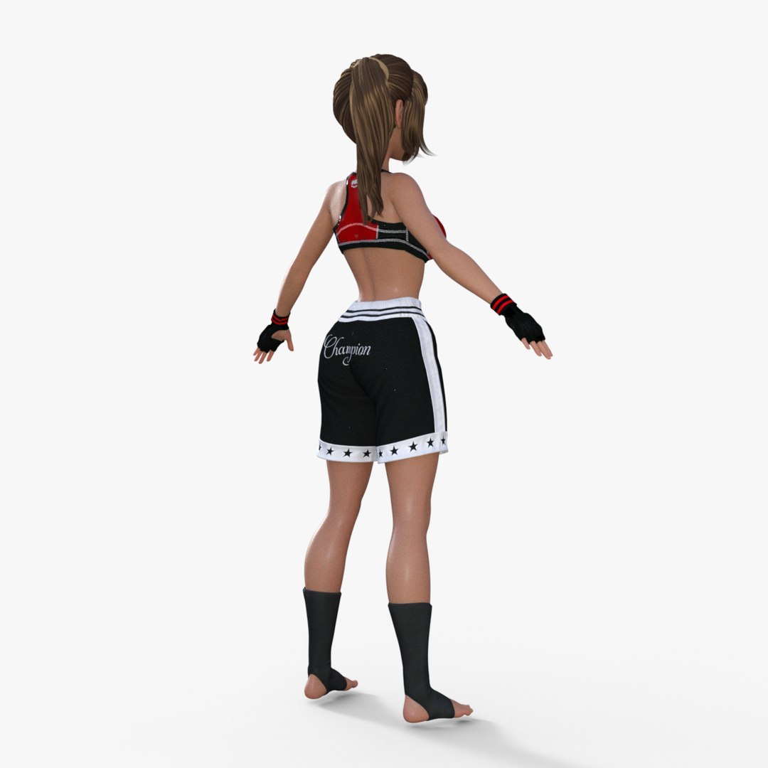 3D Model Boxer Girl Character - TurboSquid 1983337