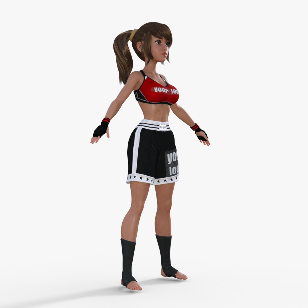 3D Model Boxer Girl Character - TurboSquid 1983337
