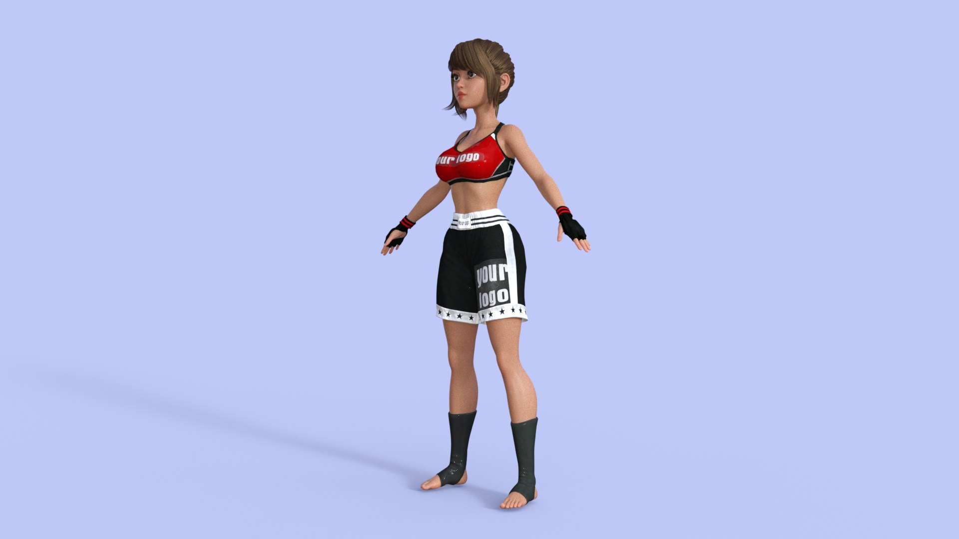 3D Model Boxer Girl Character - TurboSquid 1983337