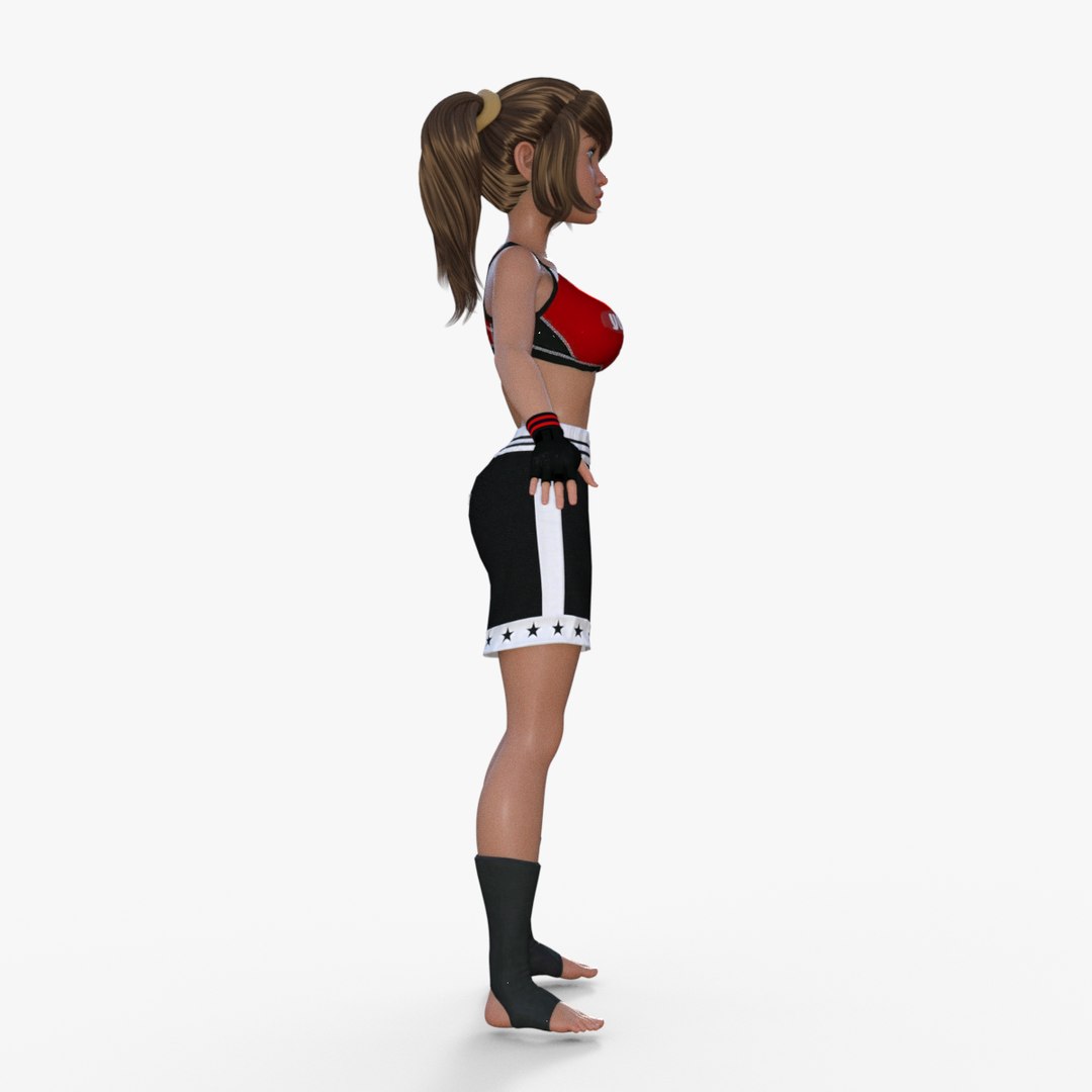 3D Model Boxer Girl Character - TurboSquid 1983337