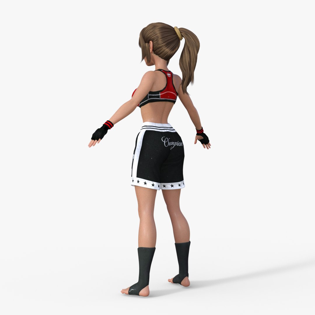 3D Model Boxer Girl Character - TurboSquid 1983337