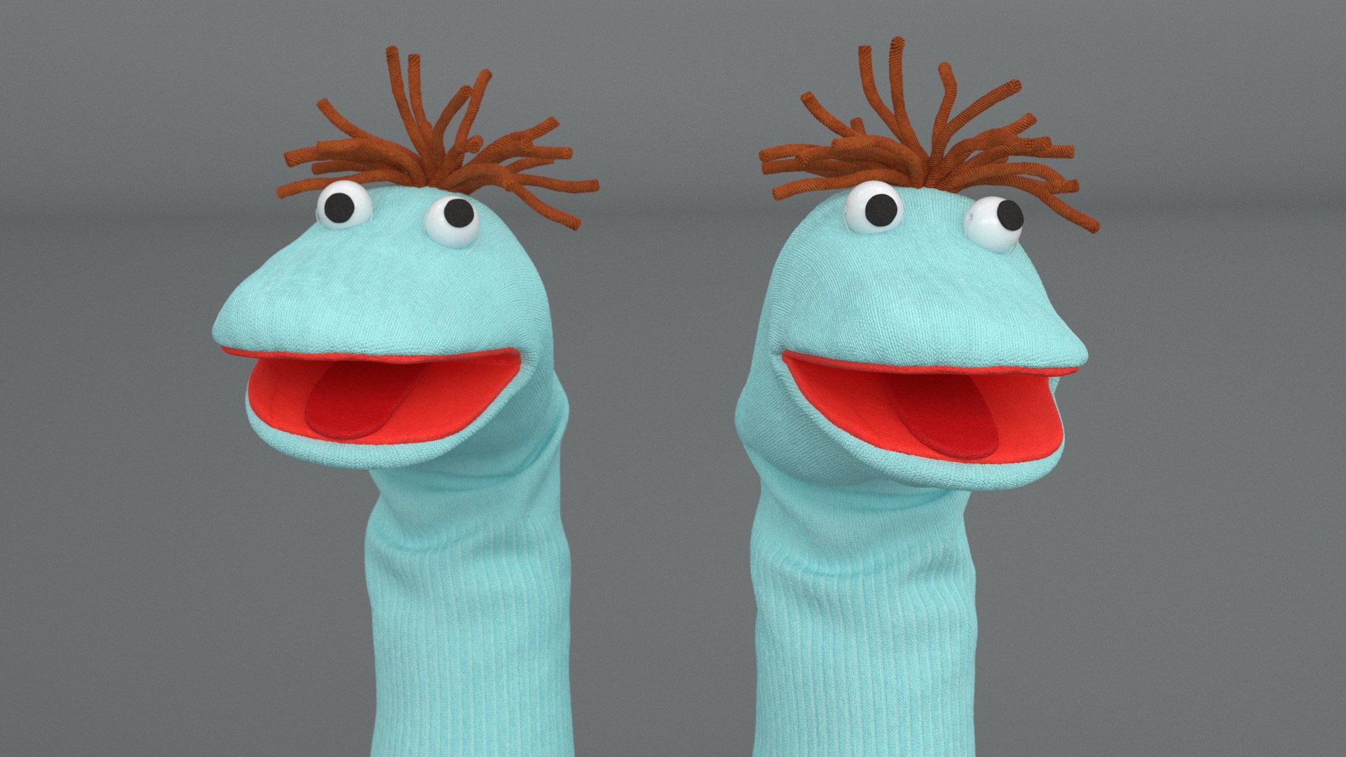 3D Sock Puppet Character Blue Boy Smiling Pose - TurboSquid 2268749